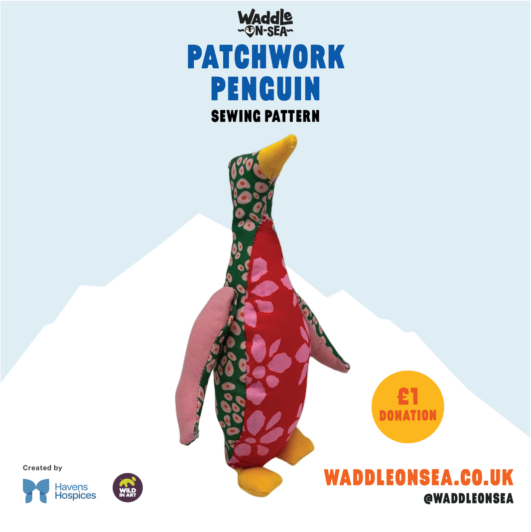 Waddle on Sea Patchwork Penguin Sewing Pattern *digital download*
